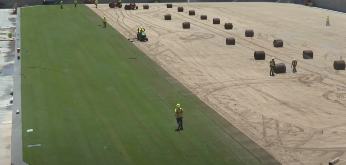 Grass turf laid at Allegiant Stadium | Stadia Magazine