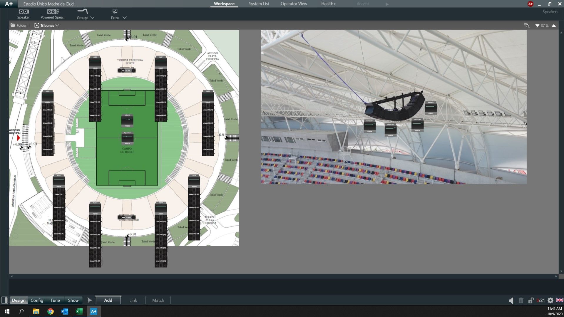 Installing a new sound system at Argentina's latest state-of-the-art ...