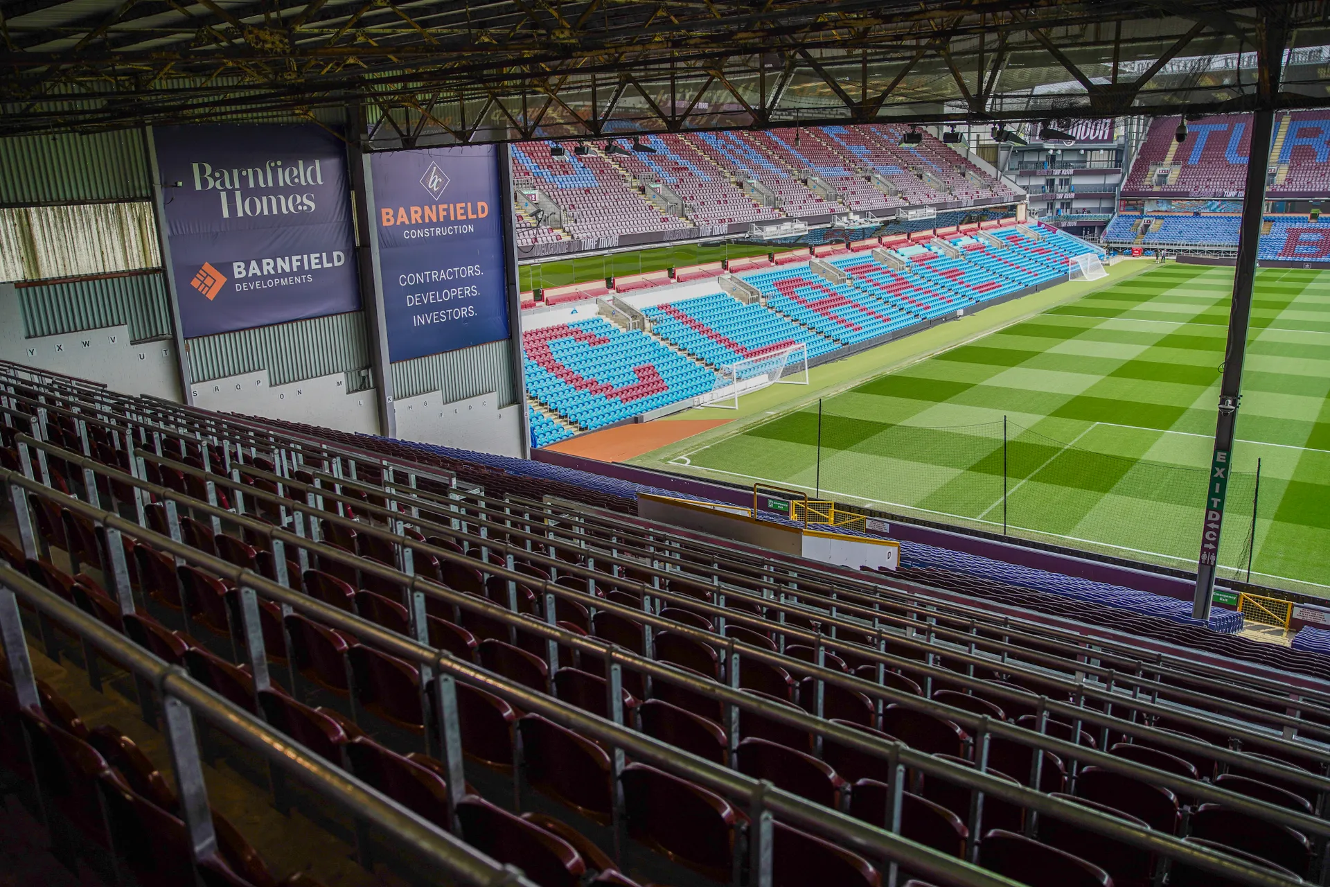 Safe standing section installed at Turf Moor stadium | Stadia Magazine